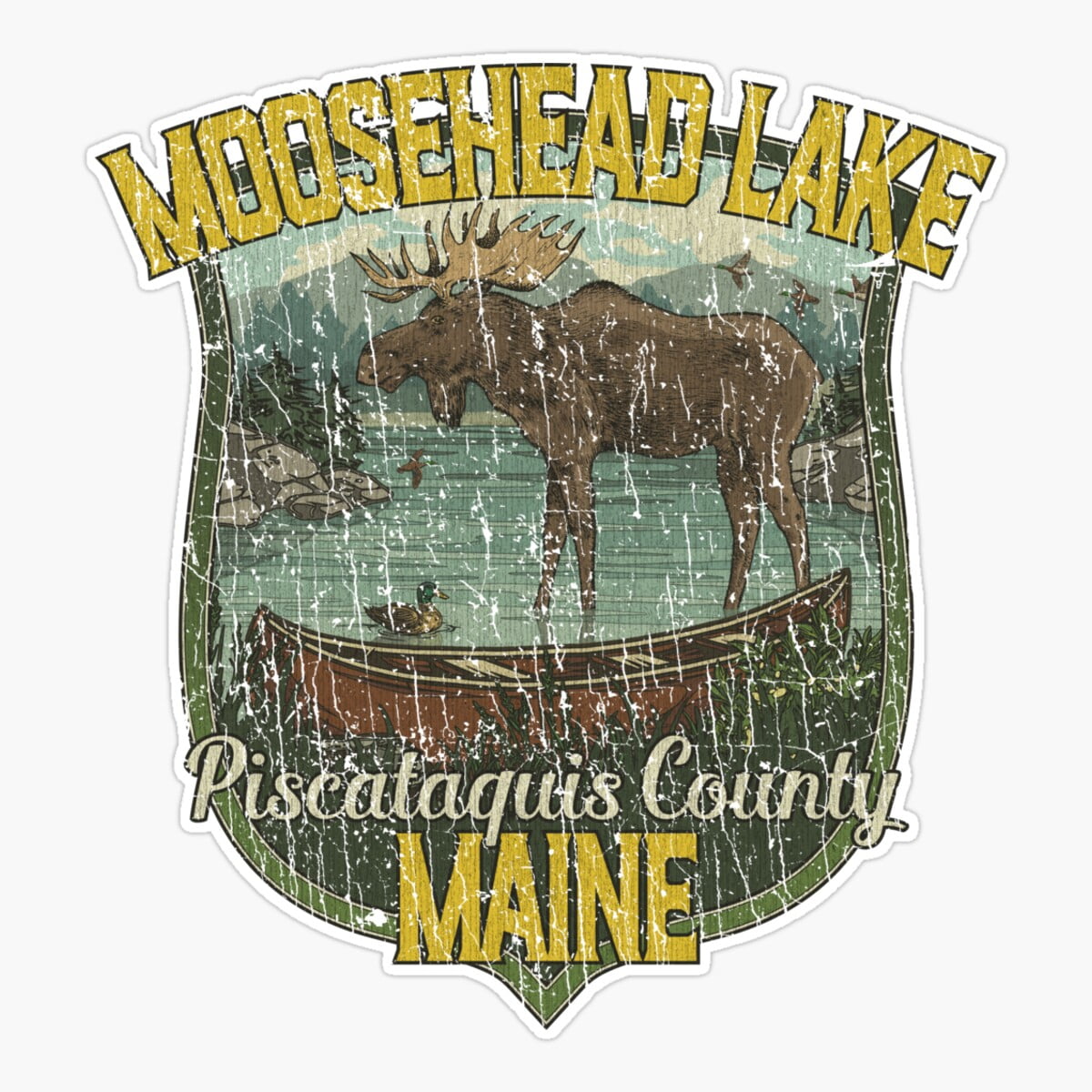 Maneki Moosehead Lake Maine 1827 Er, Phone Decal Water Bottle Stickers ...