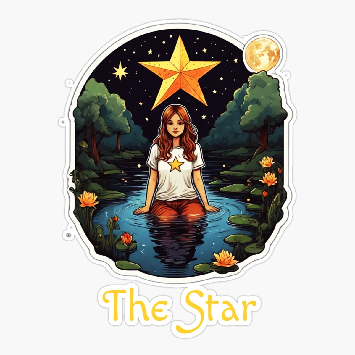 Maneki Mor Arcana The Star Tarot Card Pond Girl - Hope And Good Luck Er ...