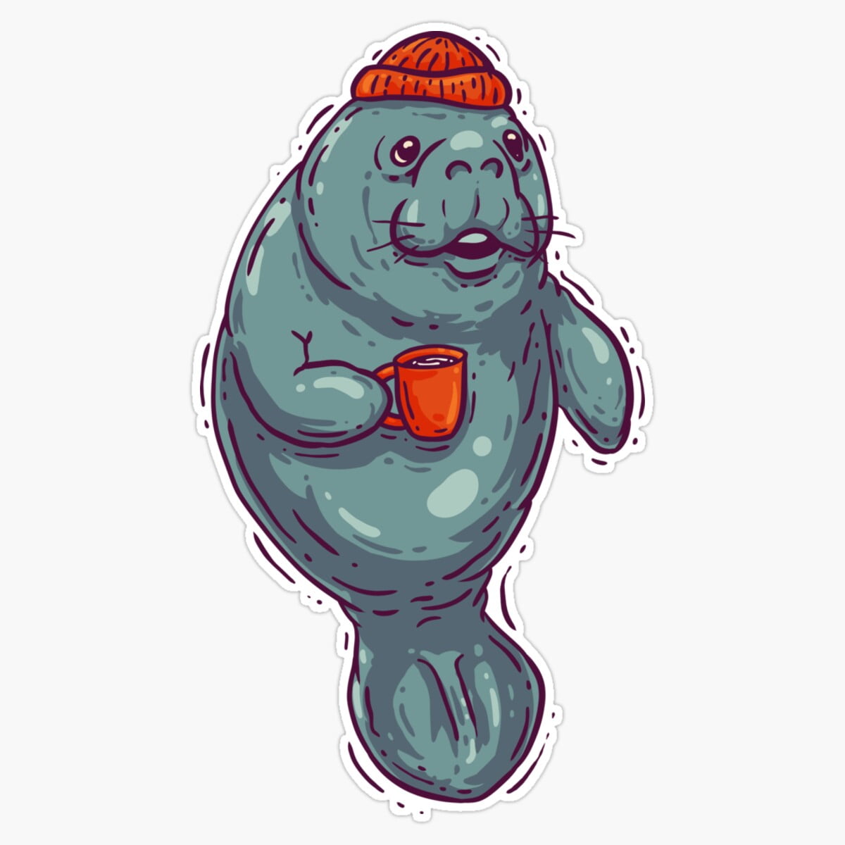 Maneki Morning Manatee - Having A Coffee | Manatea | Dugong | Manatee ...