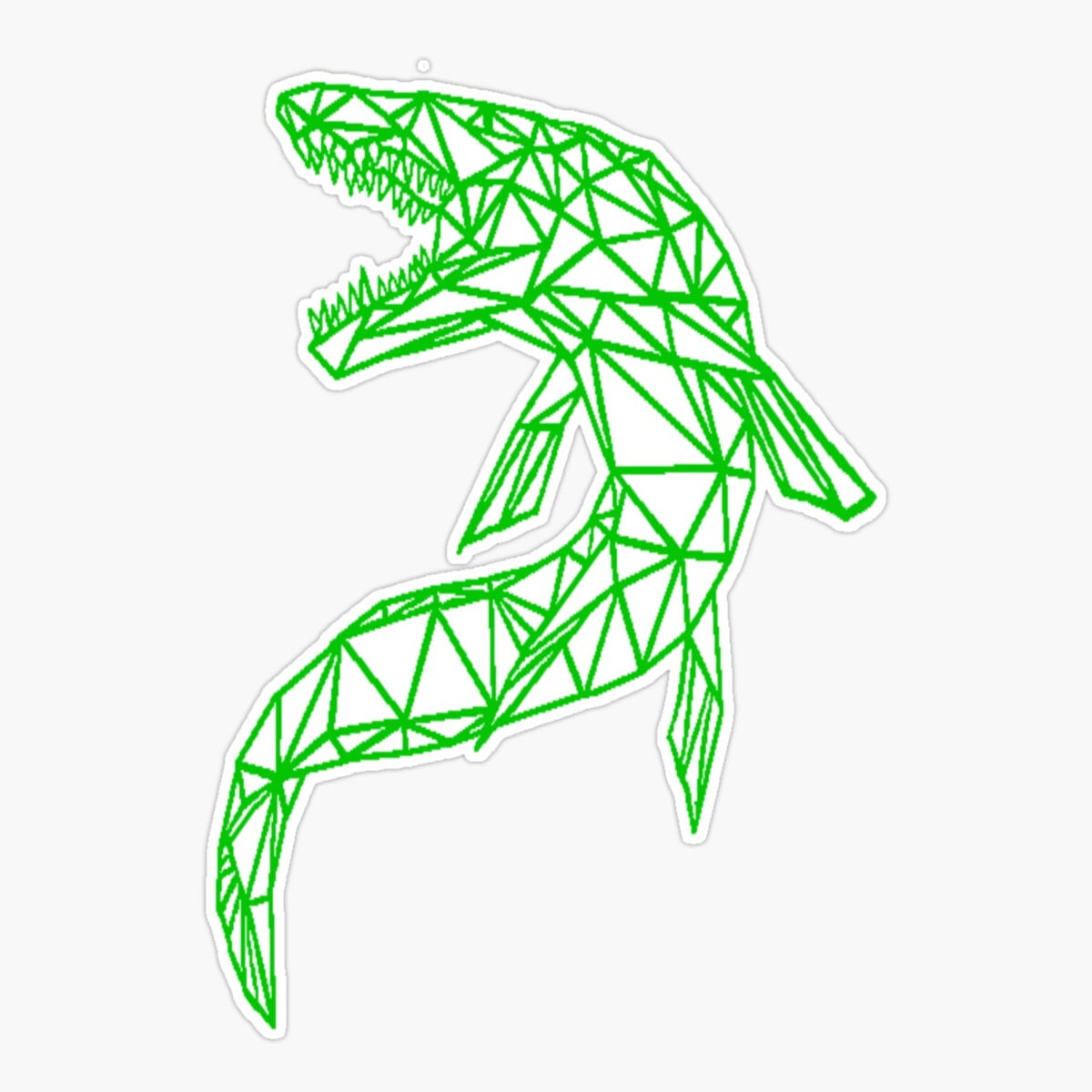 Maneki Mosasaurus Green Line On Black Edition Er, Phone Decal Water ...