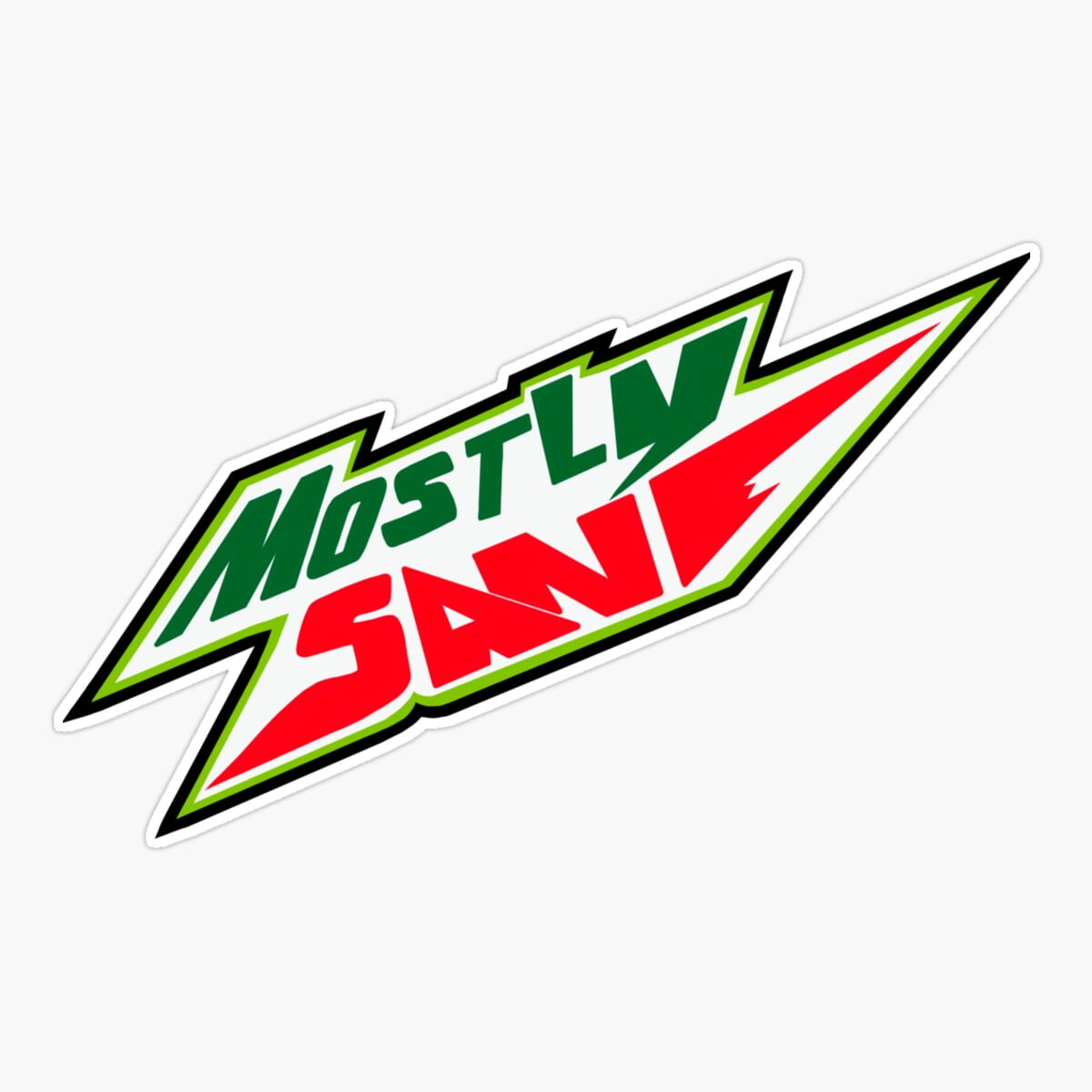 Maneki Mostly Sane Mtn Dew Logo Er, Phone Decal Water Bottle Stickers ...