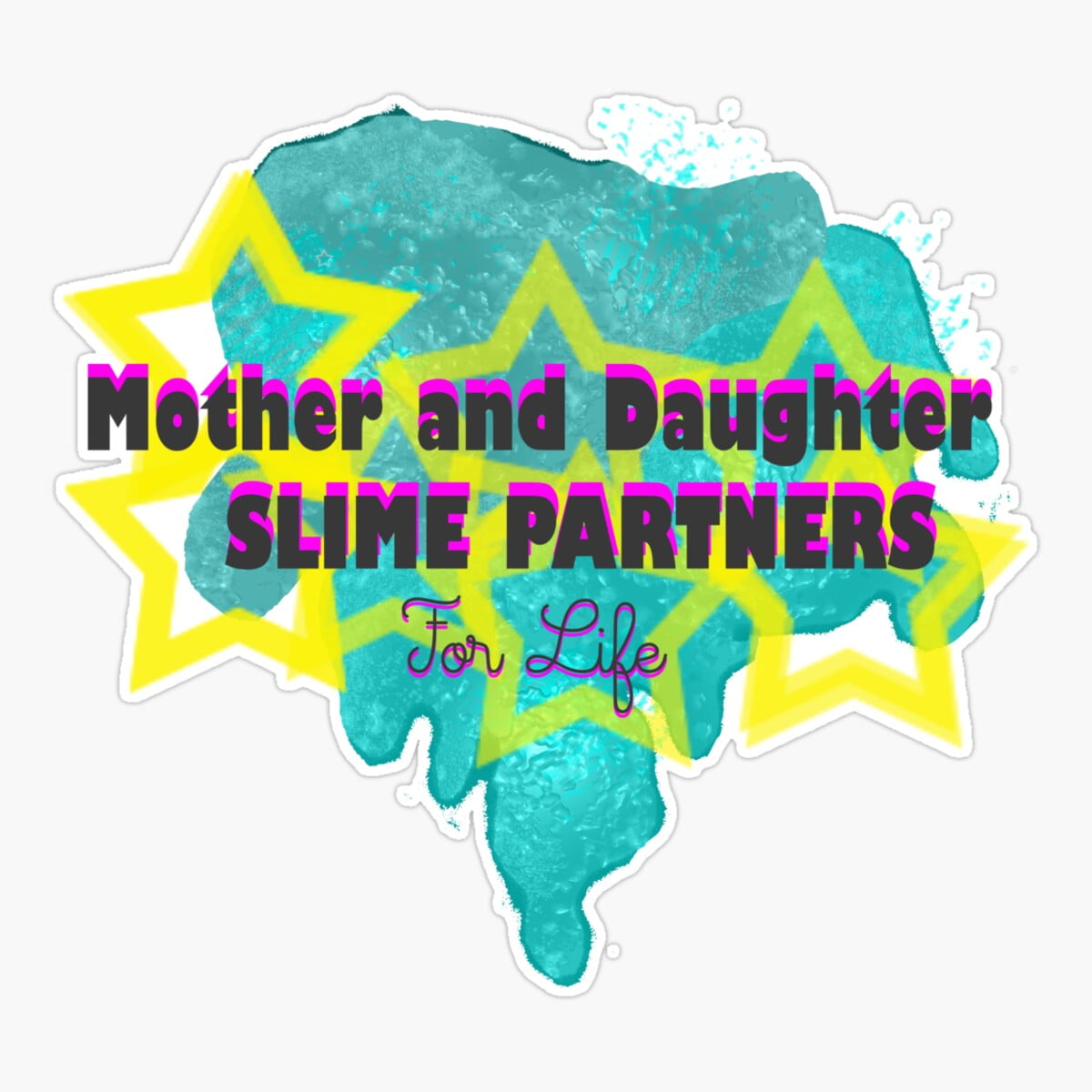 Maneki Mother And Daughter Slime Partners Sticker, Phone Decal Water ...