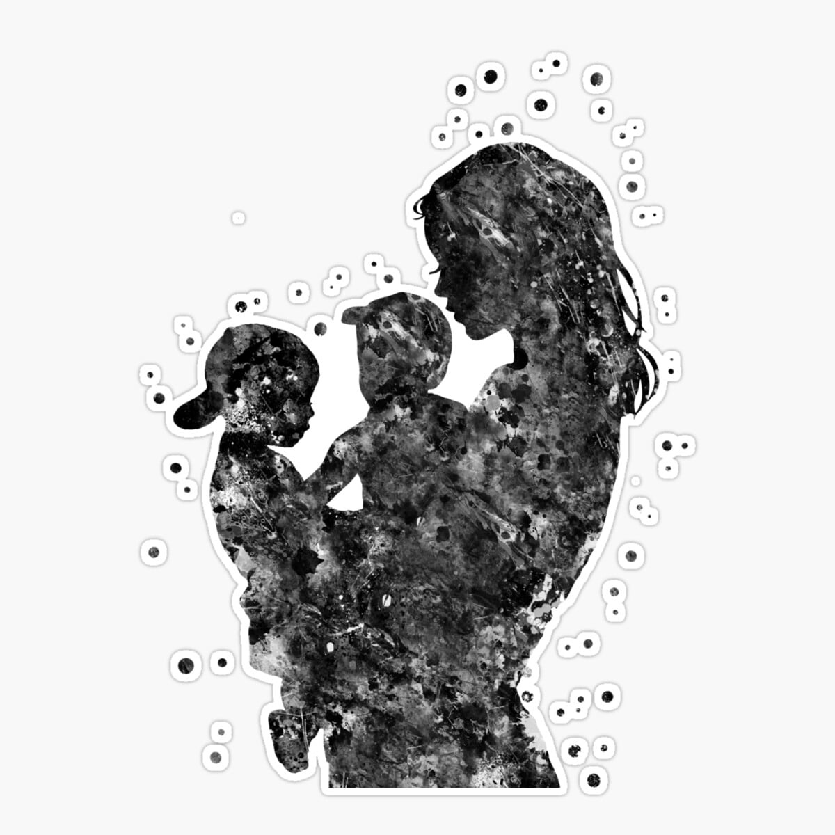 Maneki Mother And Twins Er, Phone Decal Water Bottle Stickers Car ...