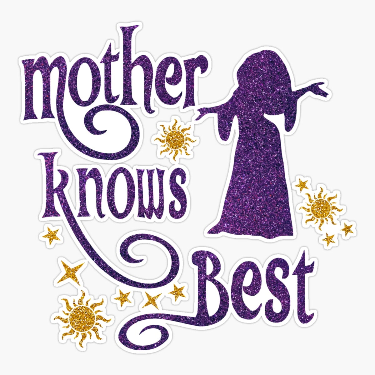 Maneki Mother Knows Best - Tangled - Magical Glitter Er, Phone Decal ...