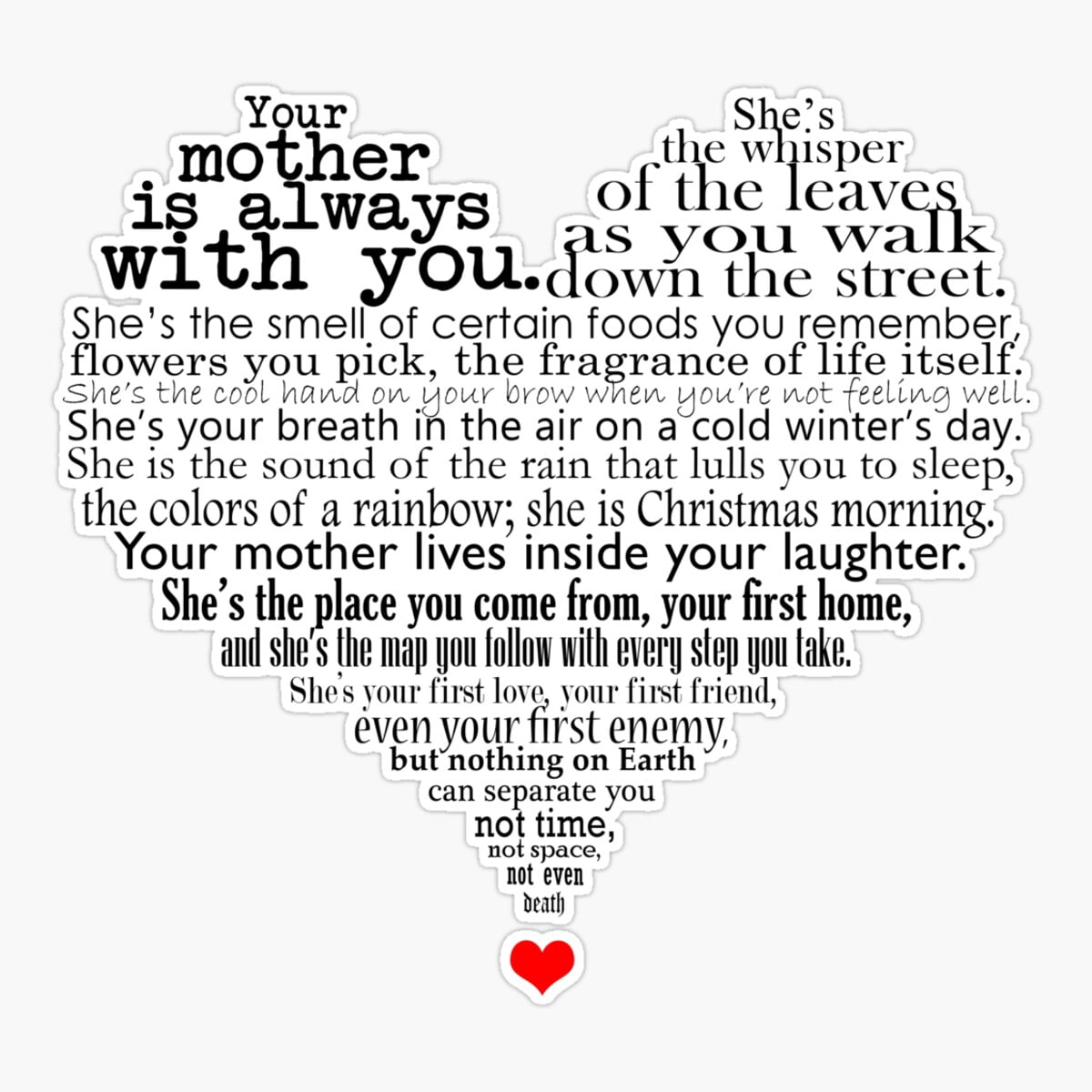 Maneki Mother'S Day Poem Er, Phone Decal Water Bottle Stickers Car ...