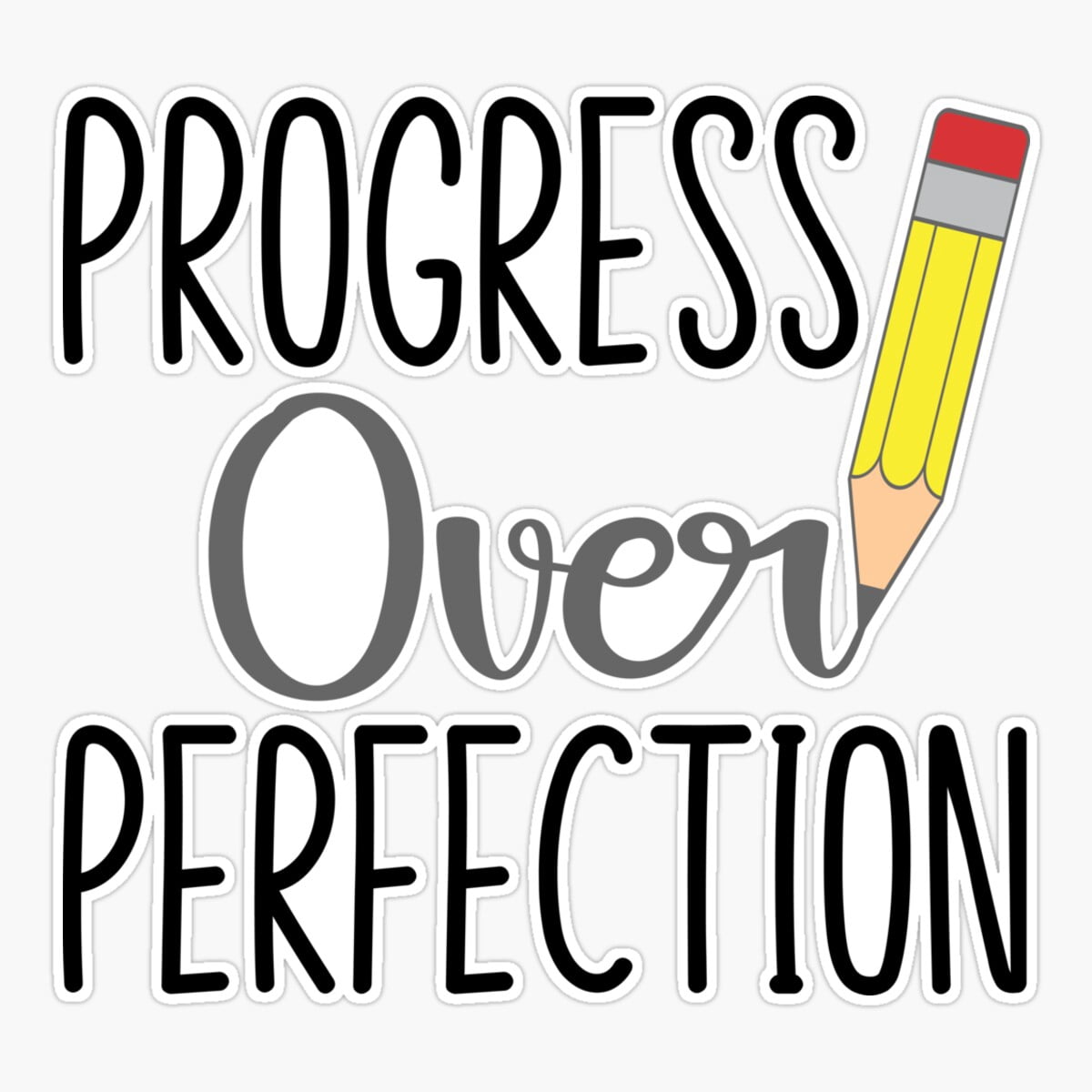 Maneki Motivational Progress Over Perfection Teacher Er, Phone Decal ...
