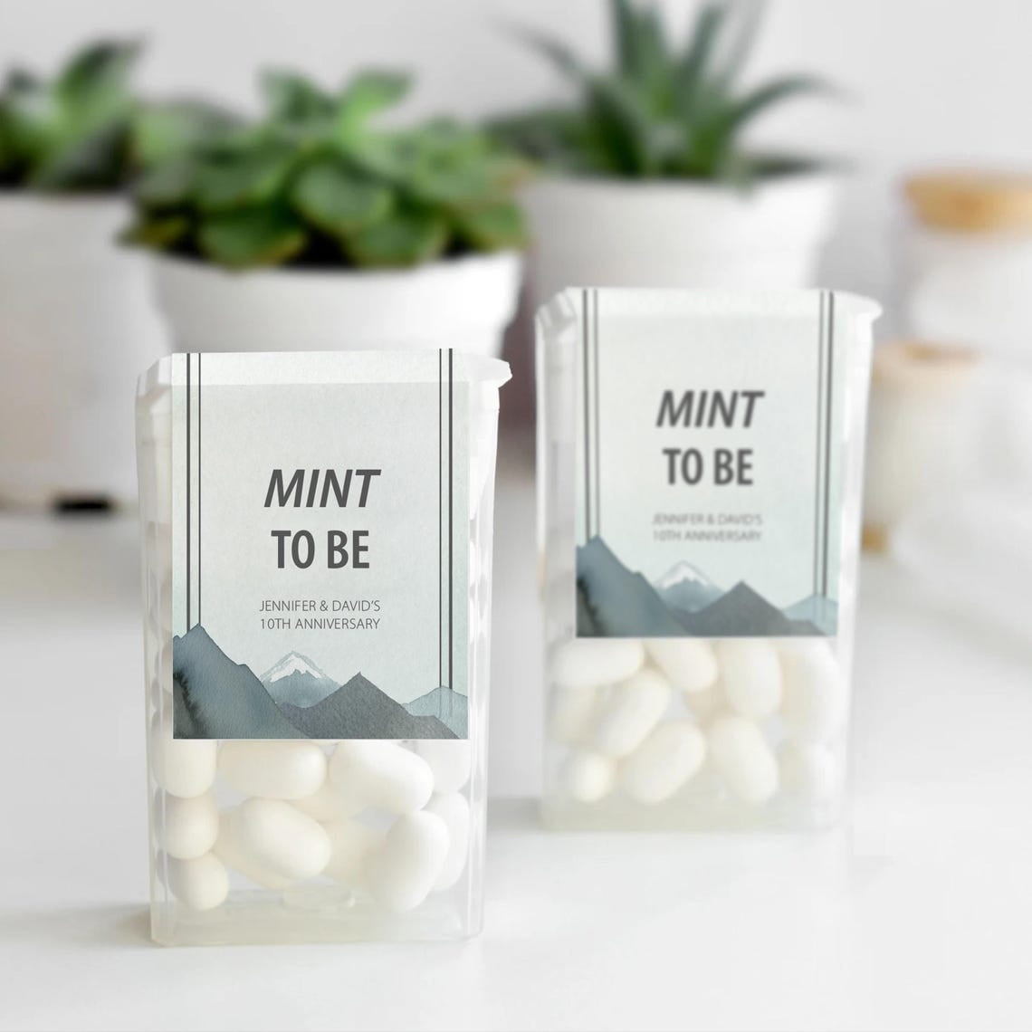 Maneki Mountain Wedding Anniversary Party Favor Labels, Mint To Be Ers ...