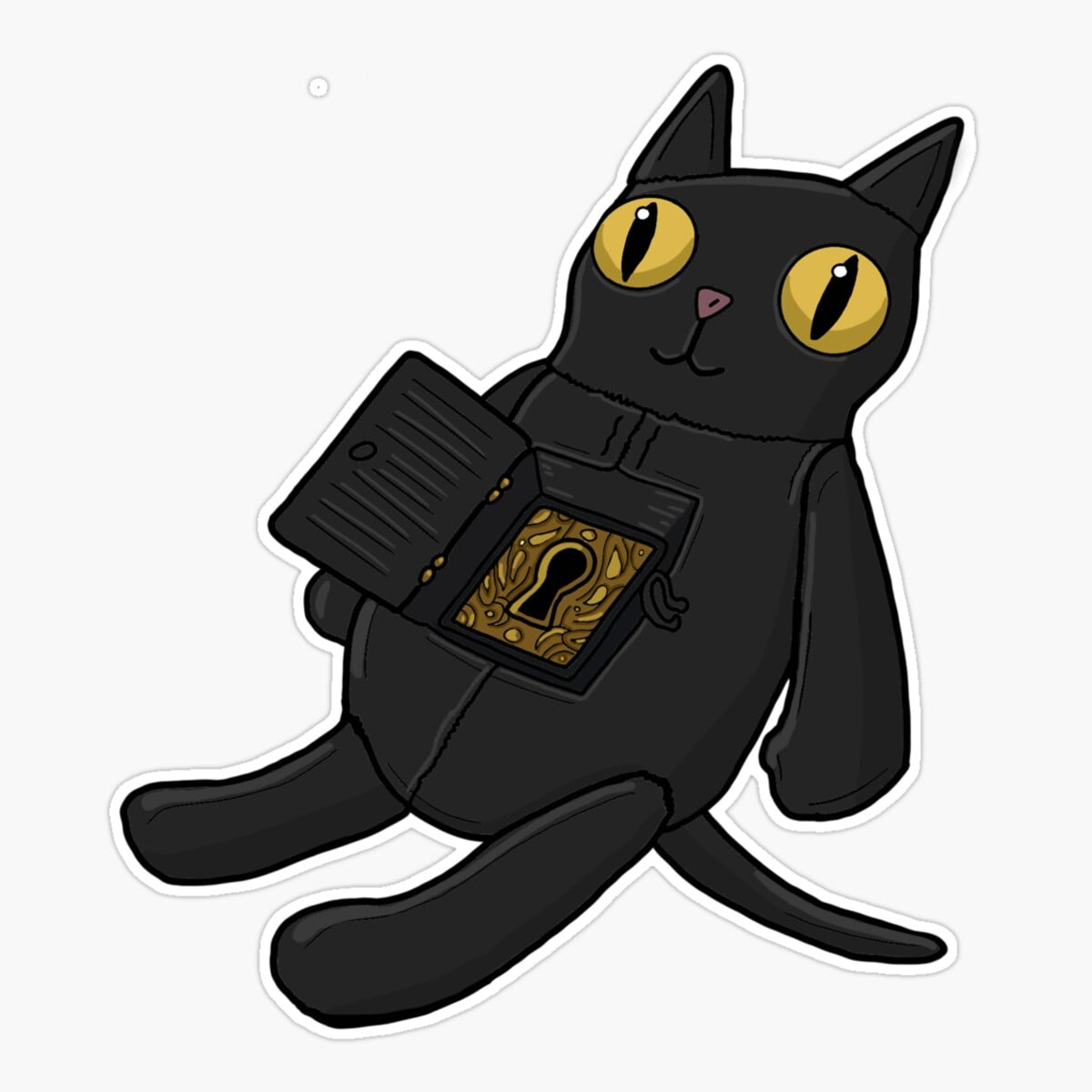 Maneki Mr. Midnight Doll Ran Bow Sticker, Phone Decal Water Bottle ...