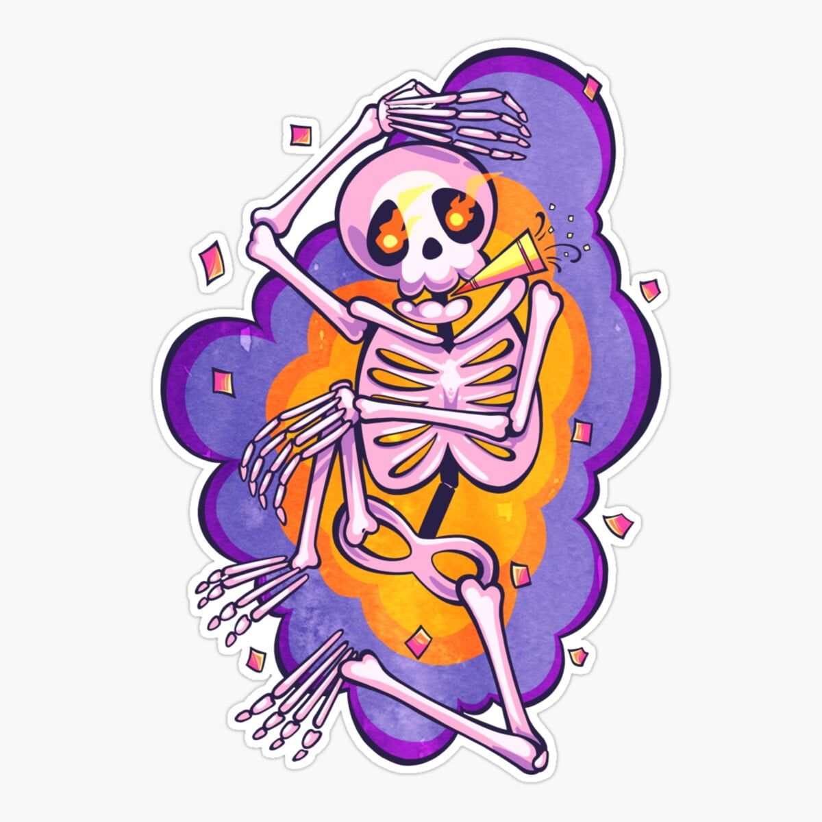 Maneki Mr. Party Bones Er, Phone Decal Water Bottle Stickers Car Decals ...