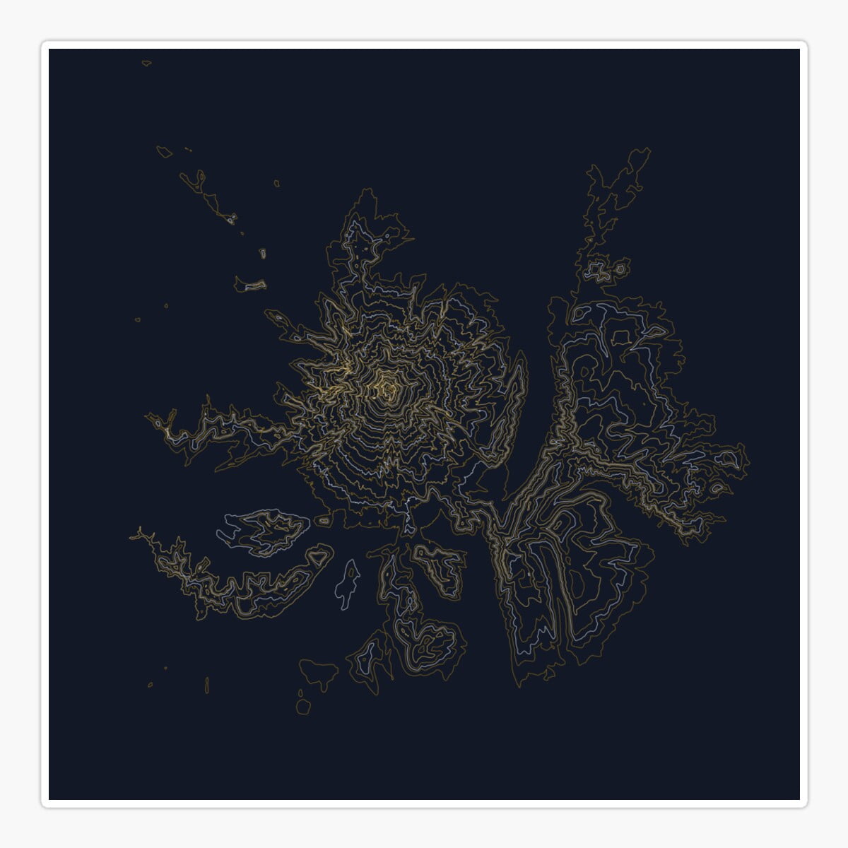 Maneki Mt. Hood, Oregon Topographic Contour Map Sticker, Phone Decal ...