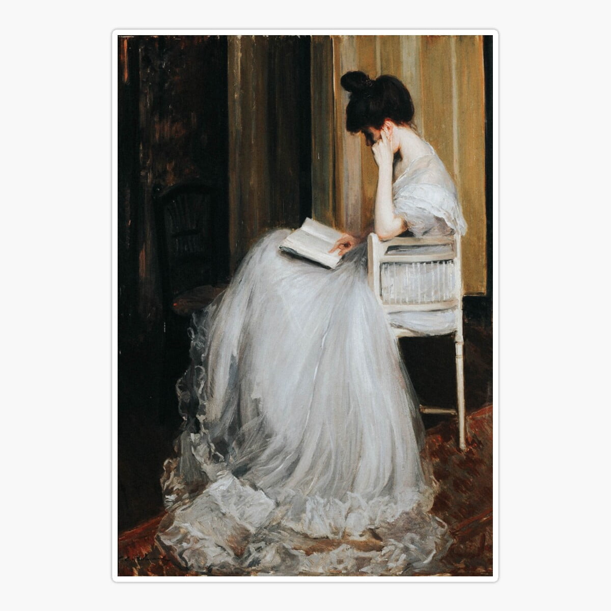 Maneki Mujer Leyendo - Jacques-Émile Blanche (Woman In Ballgown Reading ...