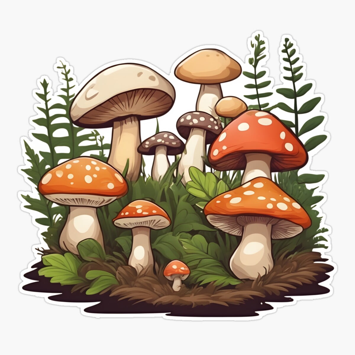 Maneki Mushrooms And Erns Sticker, Phone Decal Water Bottle Stickers ...