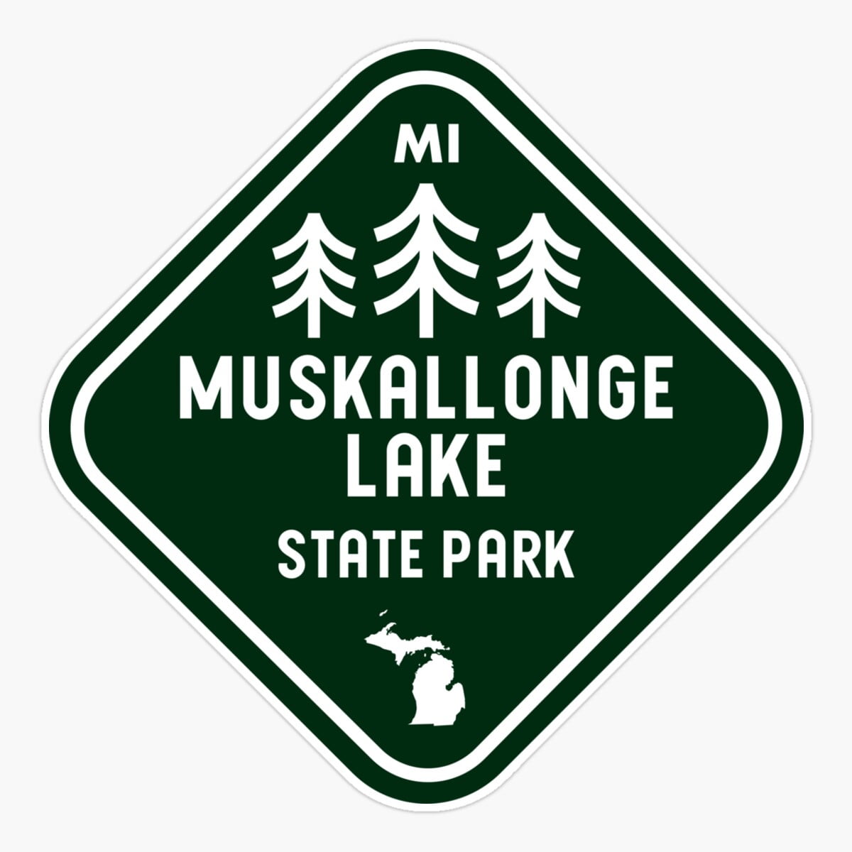 Maneki Muskallonge Lake State Park Michigan Rhombus Er, Phone Decal ...