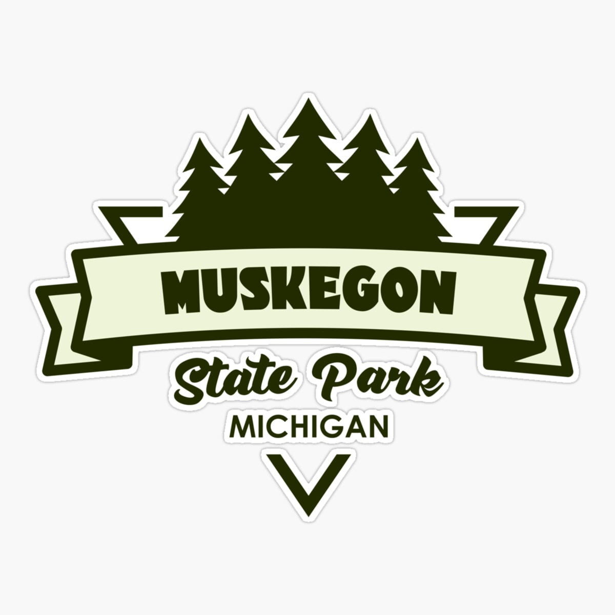 Maneki Muskegon State Park Michigan Trees And Ribbon Er, Phone Decal ...
