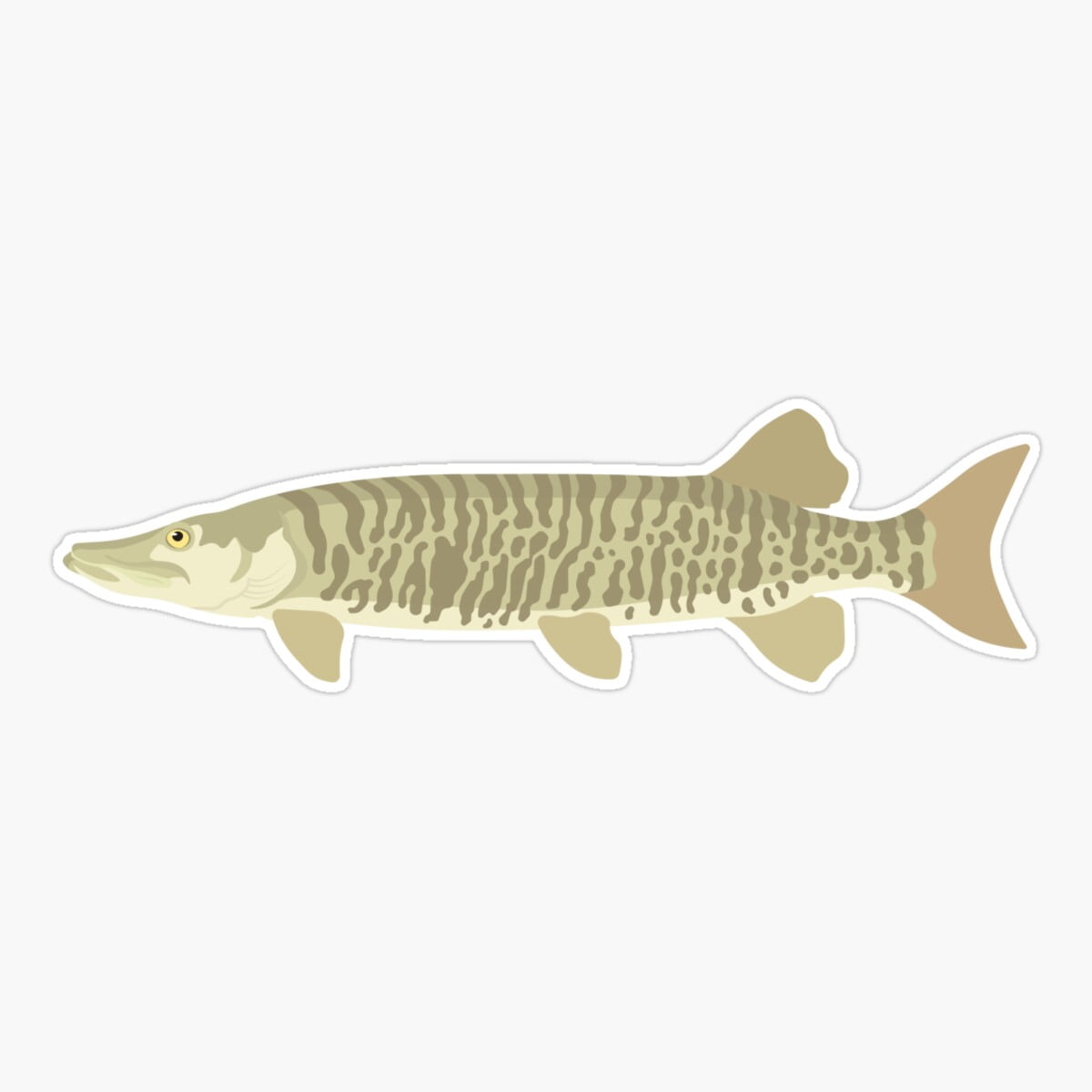 Maneki Muskellunge (Muskie) - Esox Masquinongy Er, Phone Decal Water ...