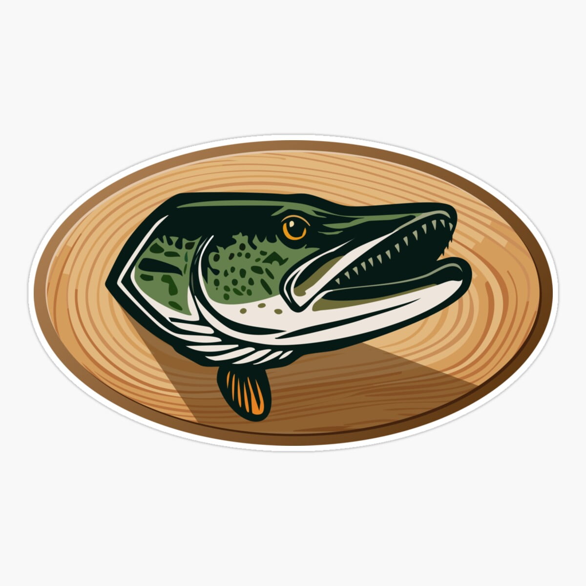 Maneki Muskie Head Wall Plaque Er Er, Phone Decal Water Bottle Stickers ...