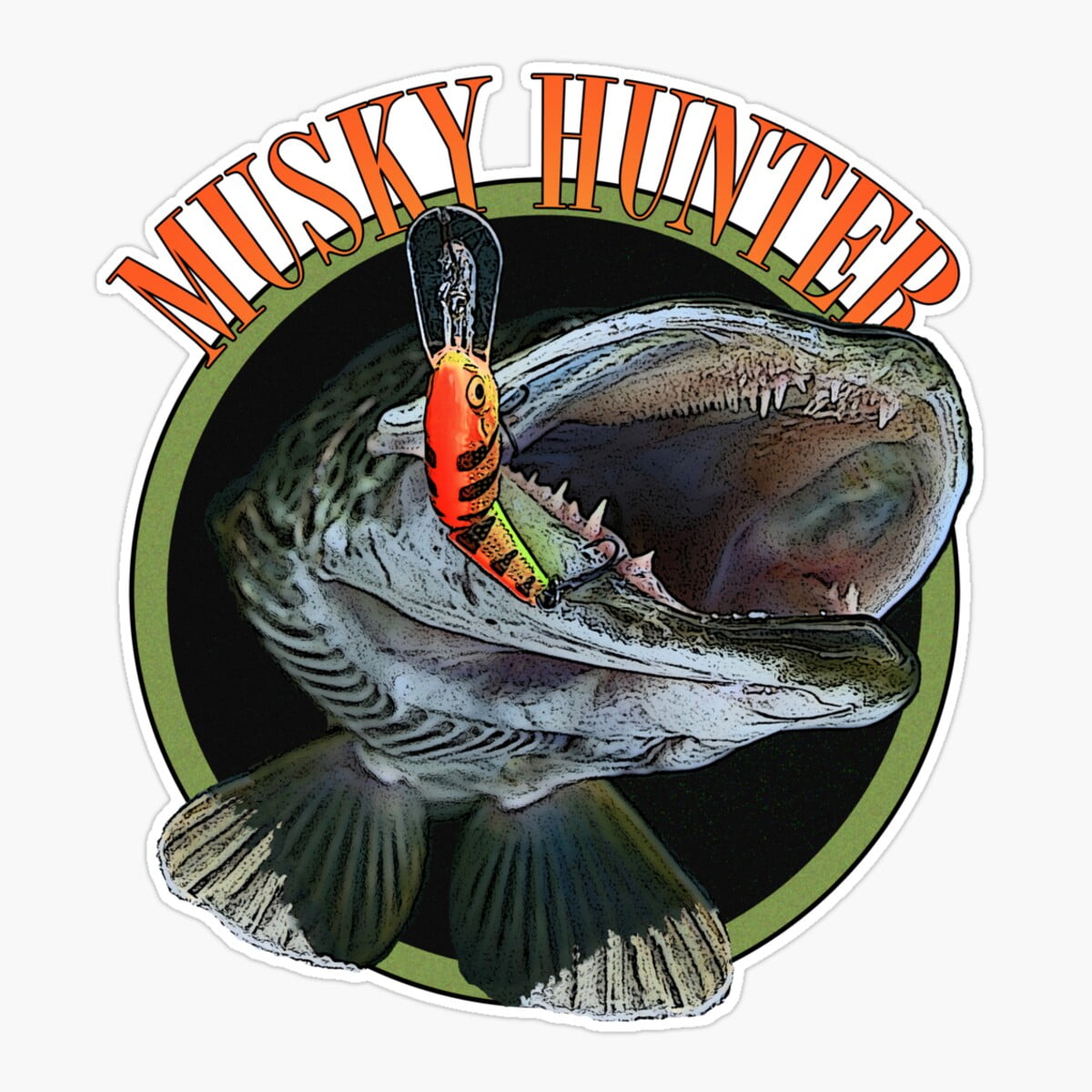 Maneki Musky Hunter Er, Phone Decal Water Bottle Stickers Car Decals ...