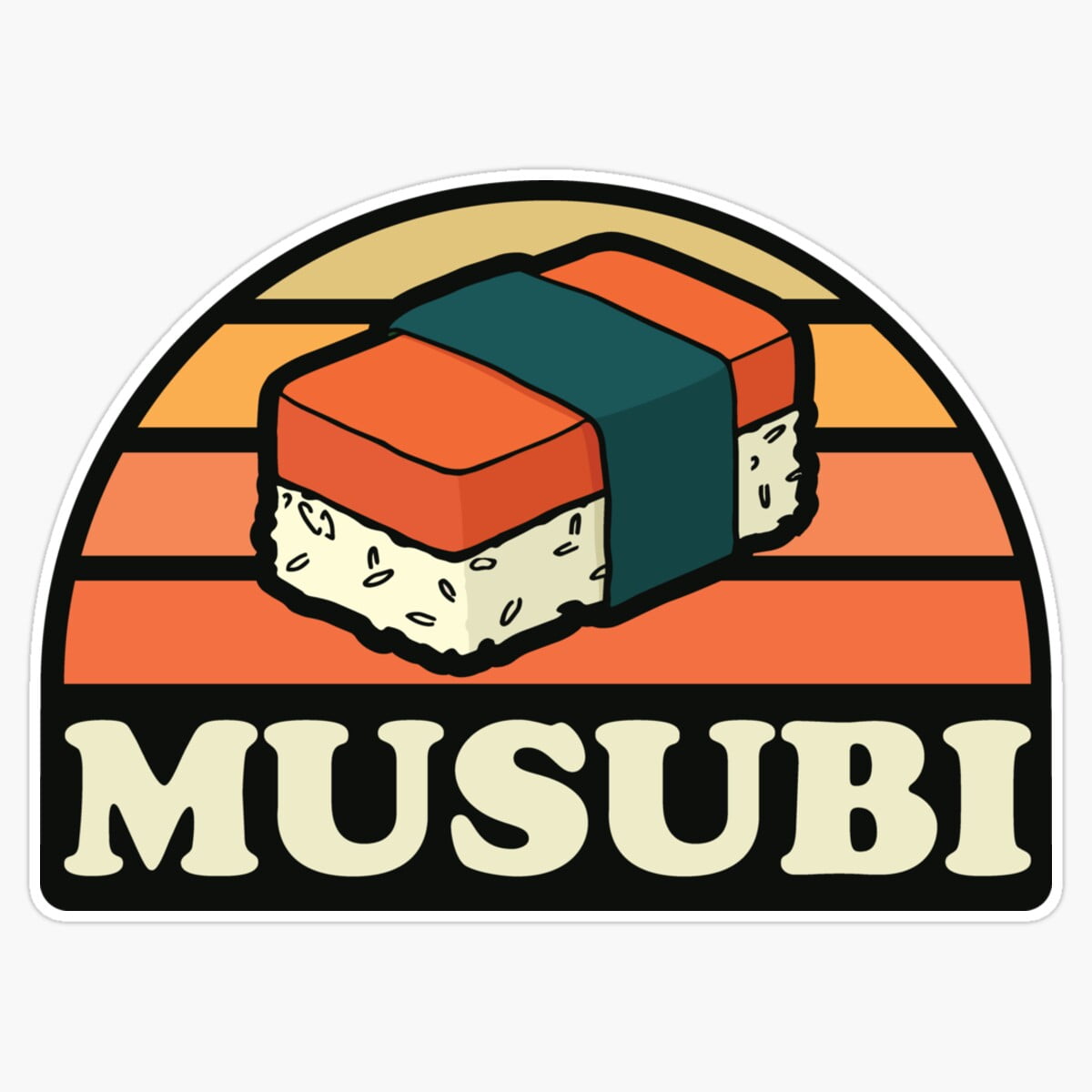 Maneki Musubi Retro Hawaiian Sunset Er, Phone Decal Water Bottle ...