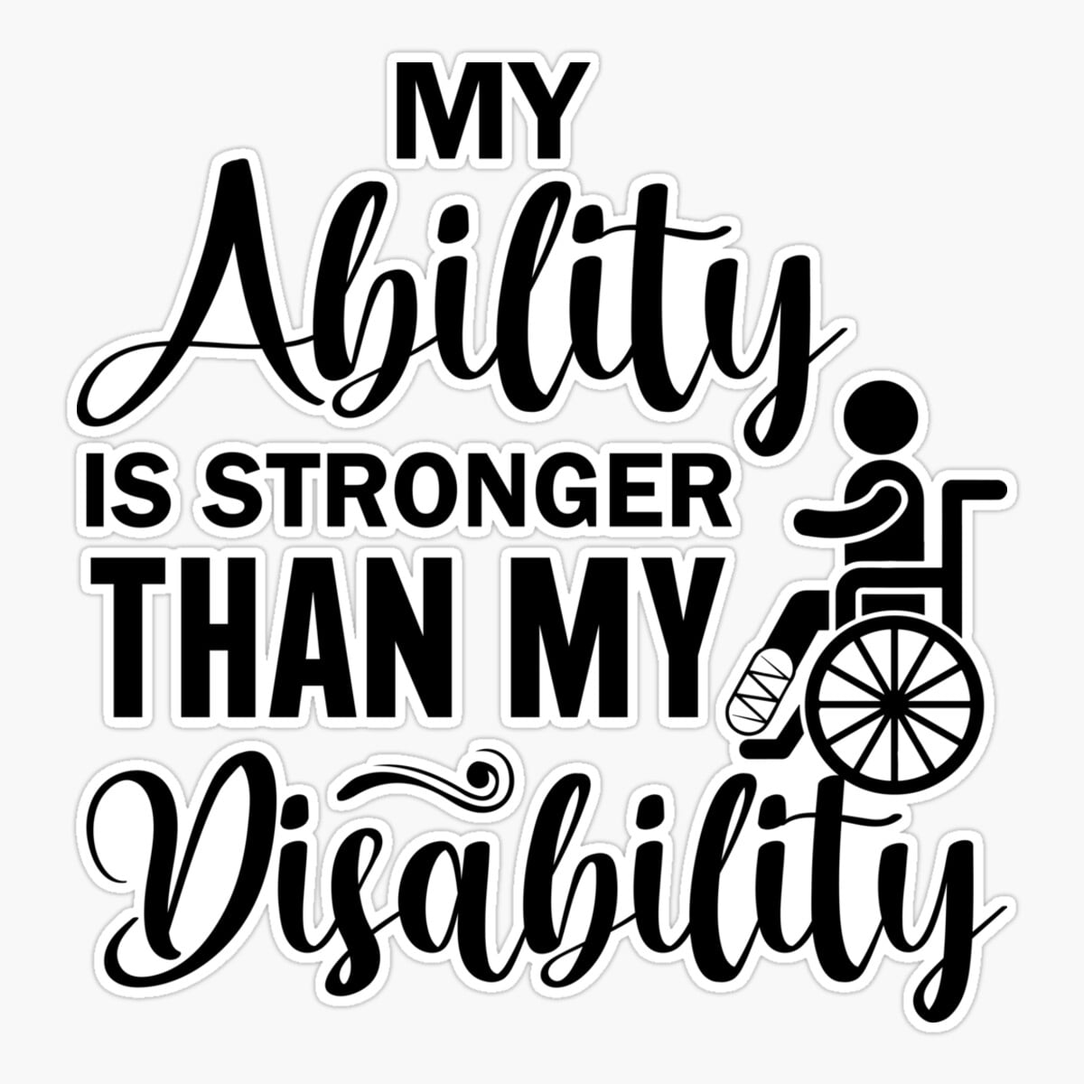 Maneki My Ability Is Stronger Than My Disability Er, Phone Decal Water ...