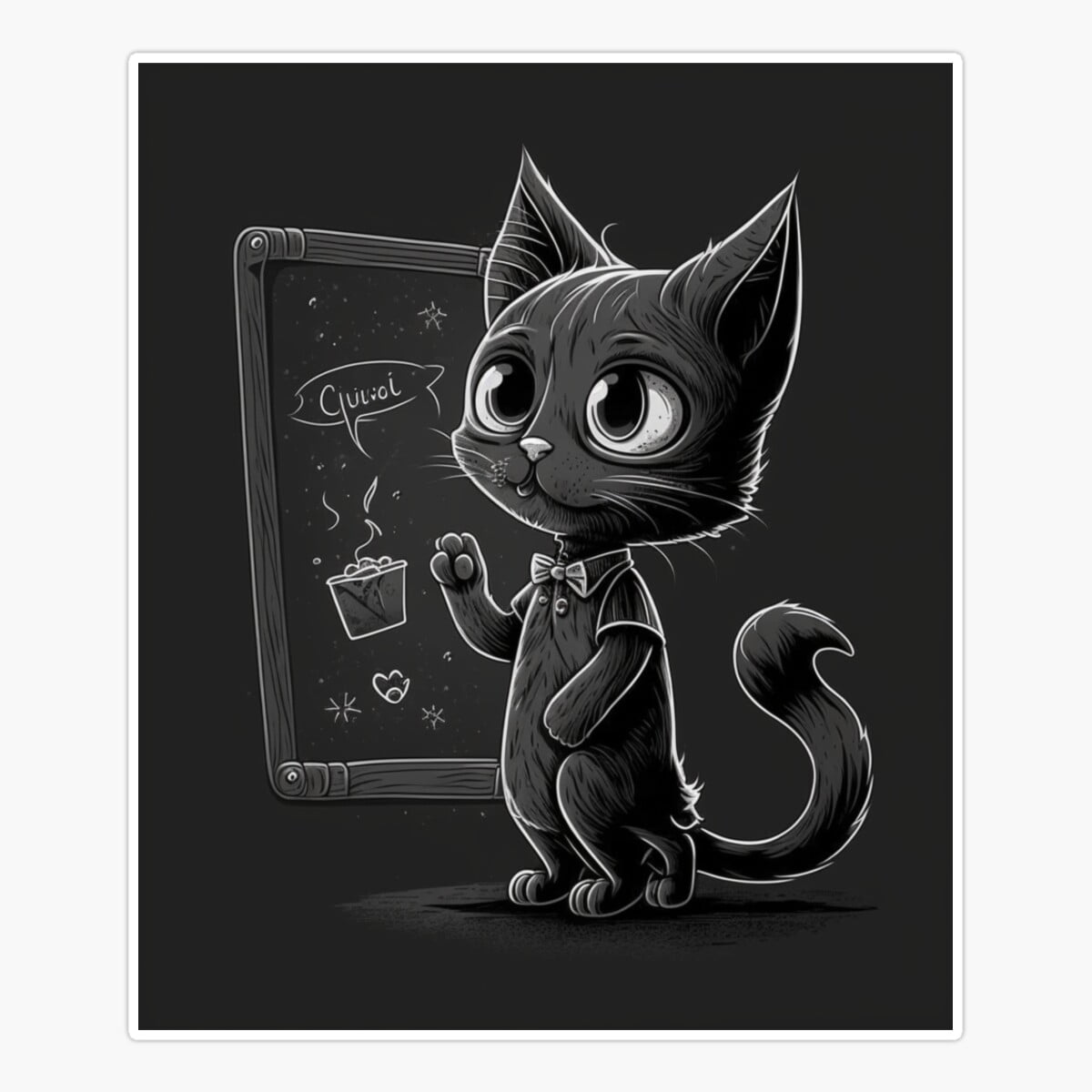 Maneki My Cat Wrote That, Cat In School, Sticker, Phone Decal Water ...