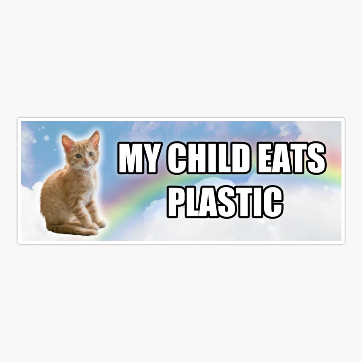 Maneki My Child Eats Plastic Cat Bumper Sticker Sticker, Phone Decal ...