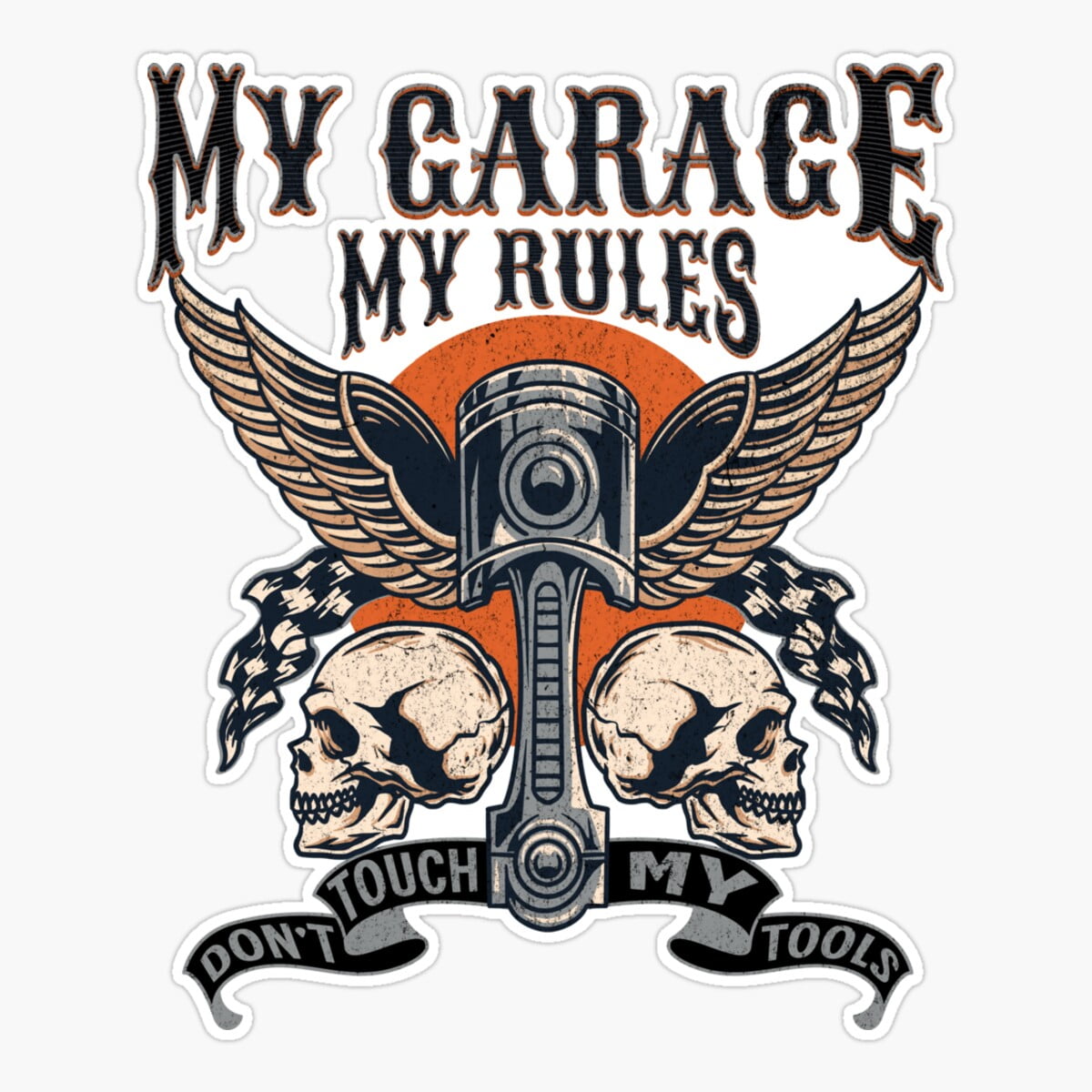 Maneki My Garage My Rules Er, Phone Decal Water Bottle Stickers Car ...