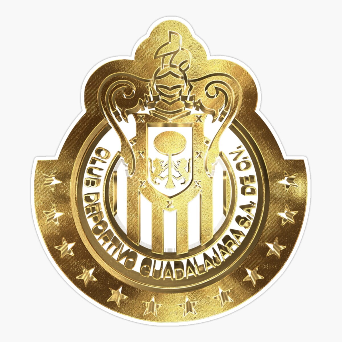 Maneki My Golden Guadalajara Ootball Chivas Mexico Sticker, Phone Decal ...