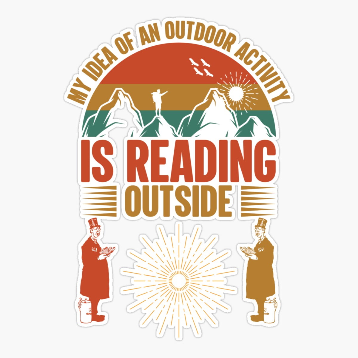 Maneki My Idea O Outdoor Activity Is Reading Outside Sticker, Phone ...