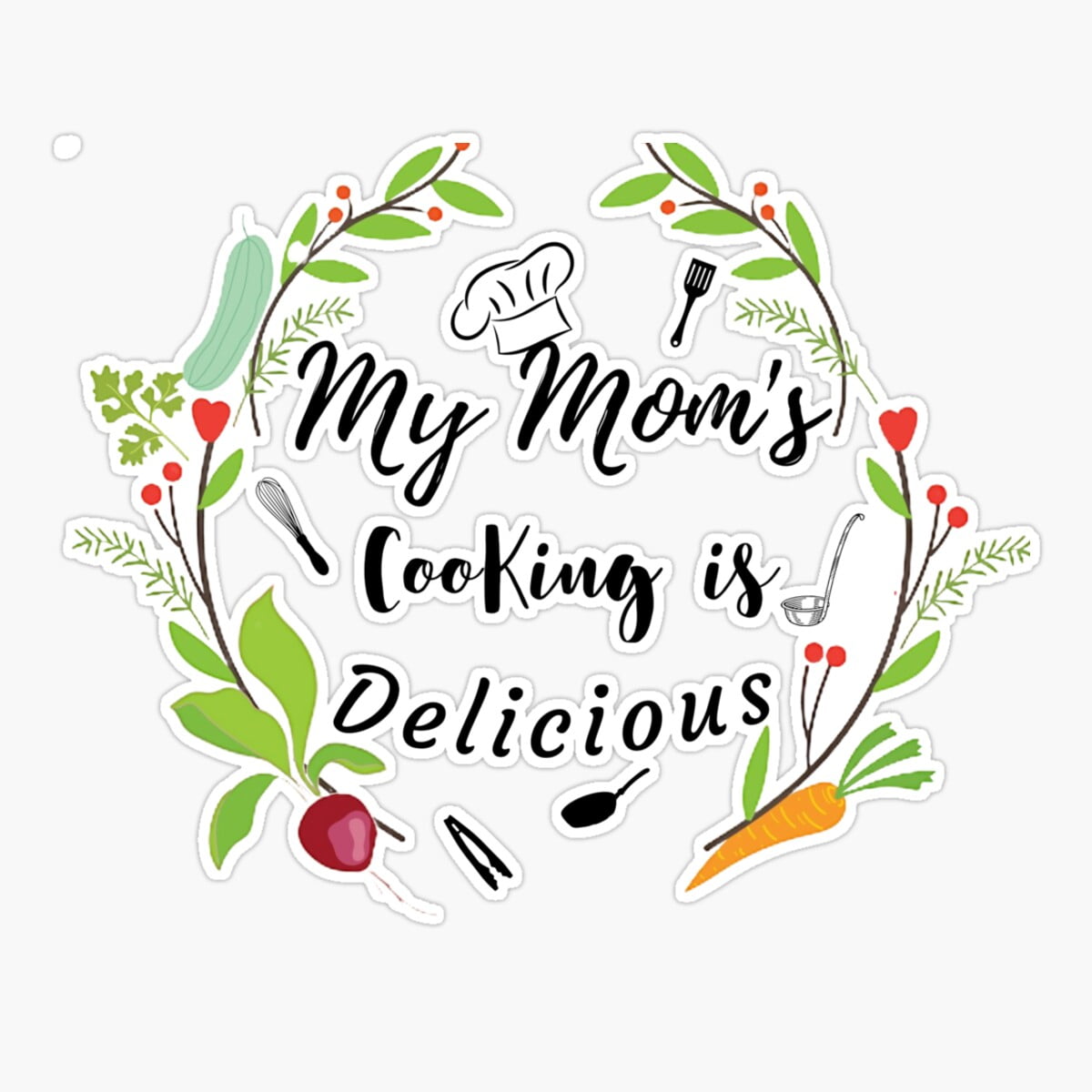 Maneki My Mom'S Cooking Shirt Anny Cooking-Kitchen Tools Sticker, Phone ...