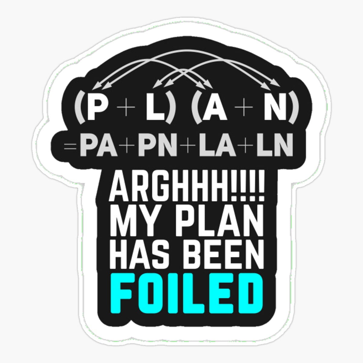 Maneki My Plan Has Been Foiled Funny Math Pun Er, Phone Decal Water Bottle Stickers Car Decals ...