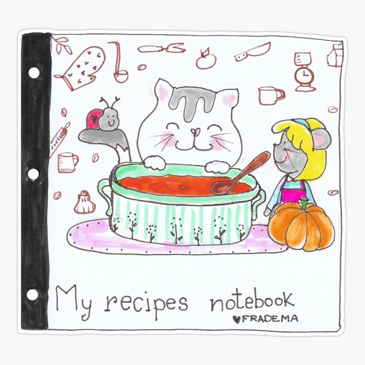 Maneki My Recipe Book Sticker, Phone Decal Water Bottle Stickers Car ...