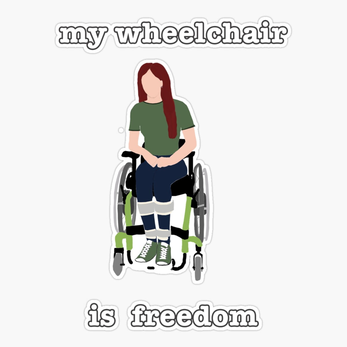 Maneki My Wheelchair Is Freedom (No Background) Er, Phone Decal Water ...