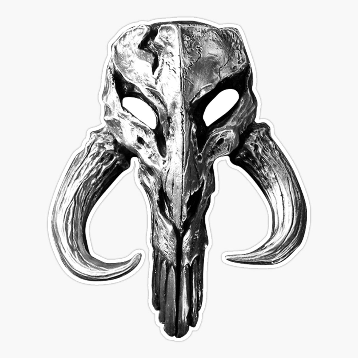 Maneki Mythosaur Sigil - Grey Metallic Skull Er, Phone Decal Water ...
