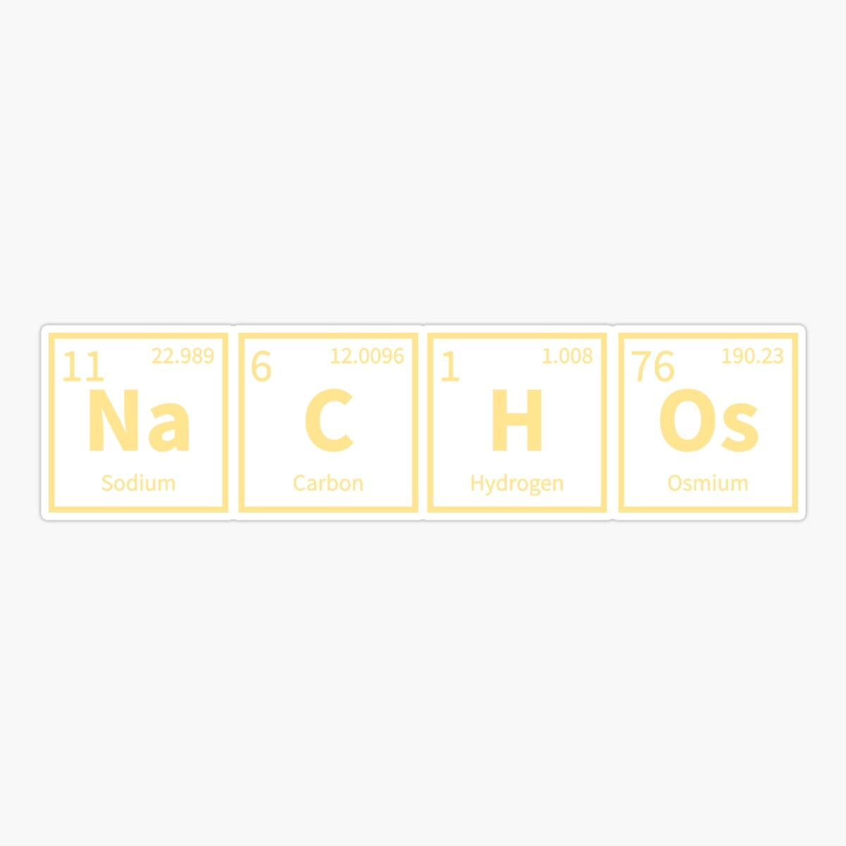 Maneki Nachos Periodic Table Unny Ood Chemistry Or A Humor Lover ...