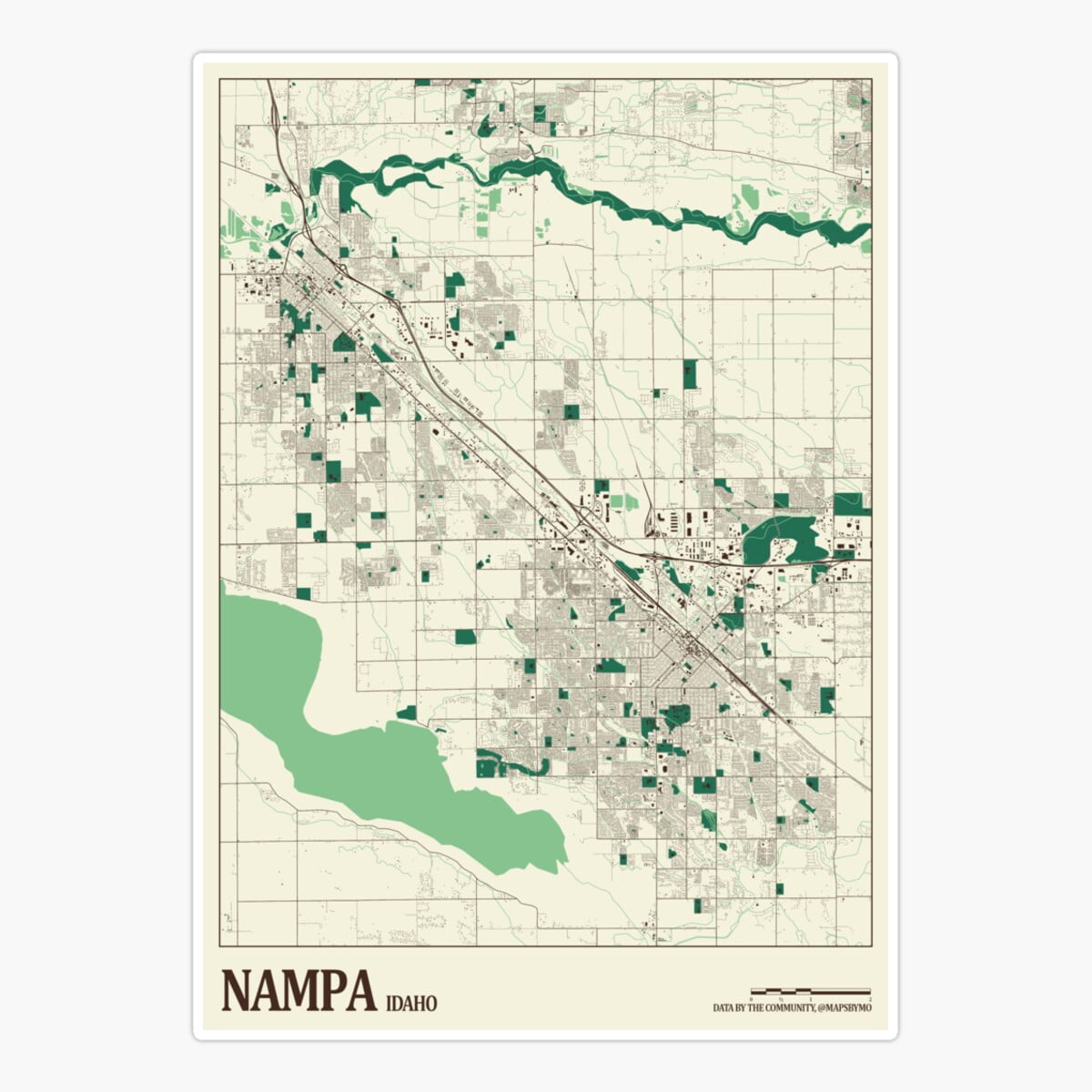 Maneki Nampa Street Map Sticker, Phone Decal Water Bottle Stickers Car ...