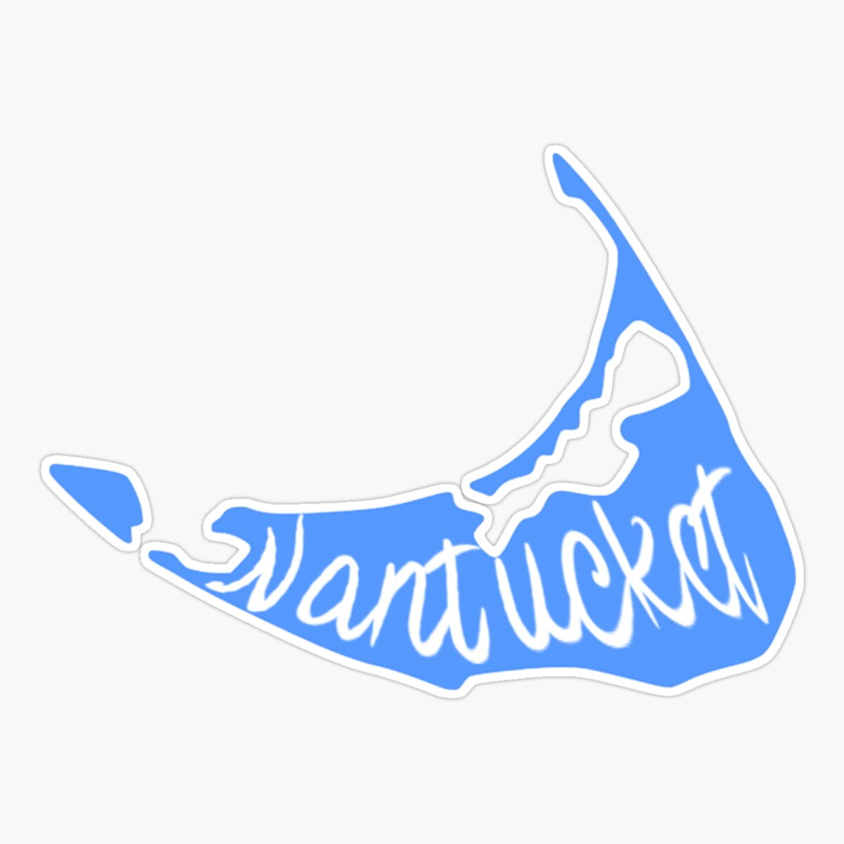 Maneki Nantucket Blue Island Sticker, Phone Decal Water Bottle Stickers ...