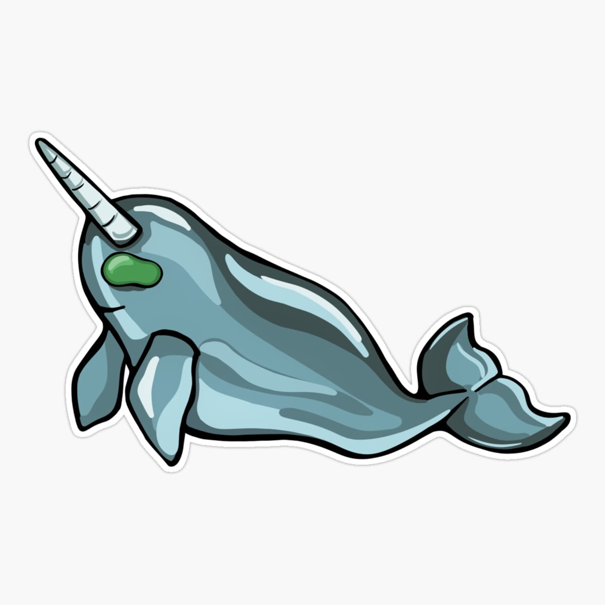 Maneki Narwhal With Eye Patch Er, Phone Decal Water Bottle Stickers Car ...