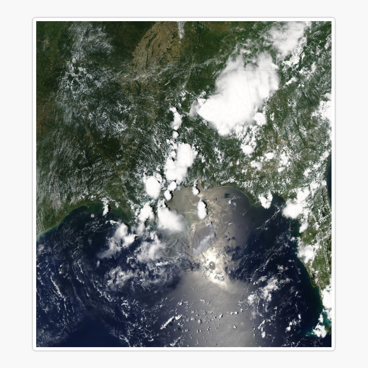 Maneki Nasa Earth Gul O Mexico Coast Rom Above Oil Spill Sticker, Phone ...