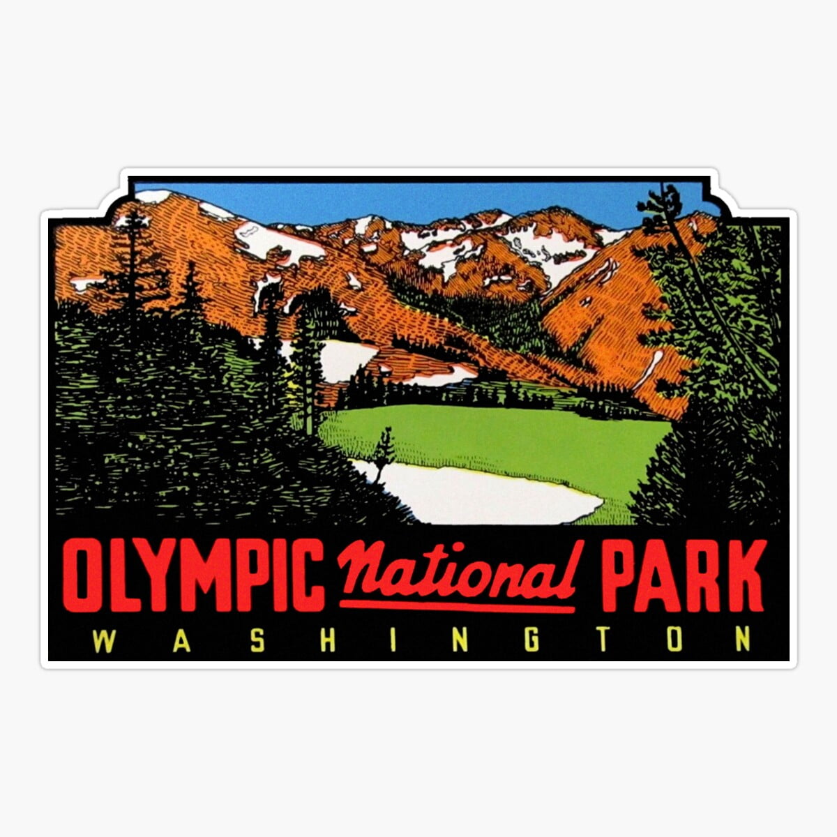 Maneki National Park Washington Vintage Travel Decal Er, Phone Decal ...