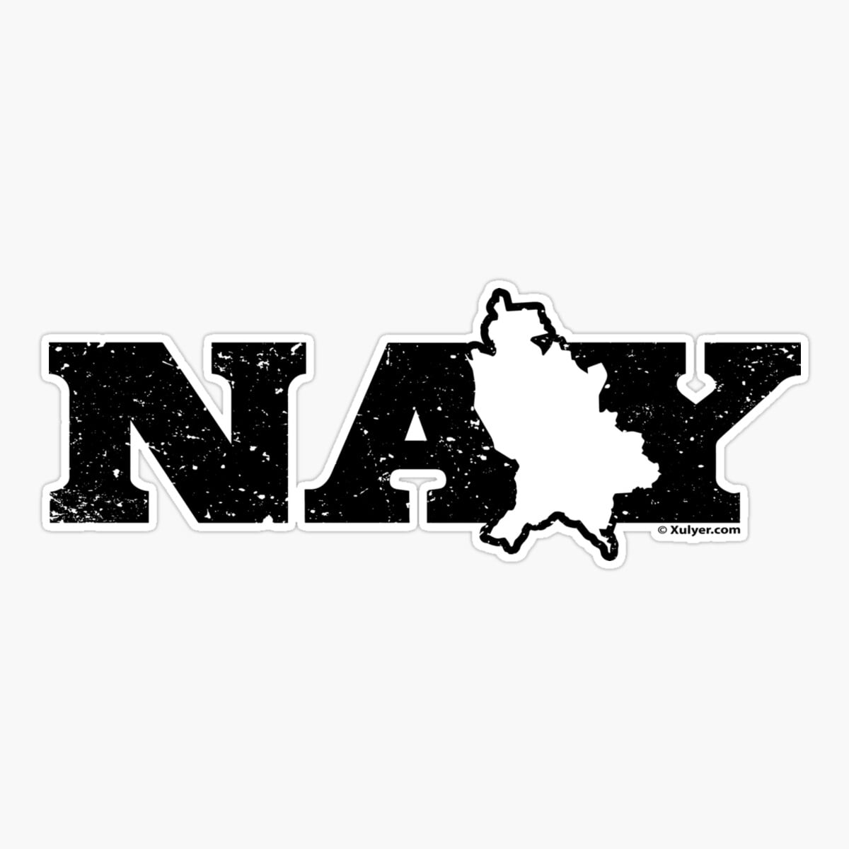 Maneki Nayarit Mexico - Nay. Nay Map Logo Sticker, Phone Decal Water ...