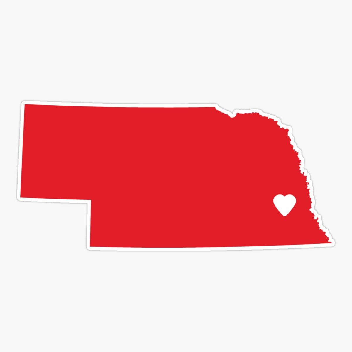 Maneki Nebraska Love In Red Er, Phone Decal Water Bottle Stickers Car ...