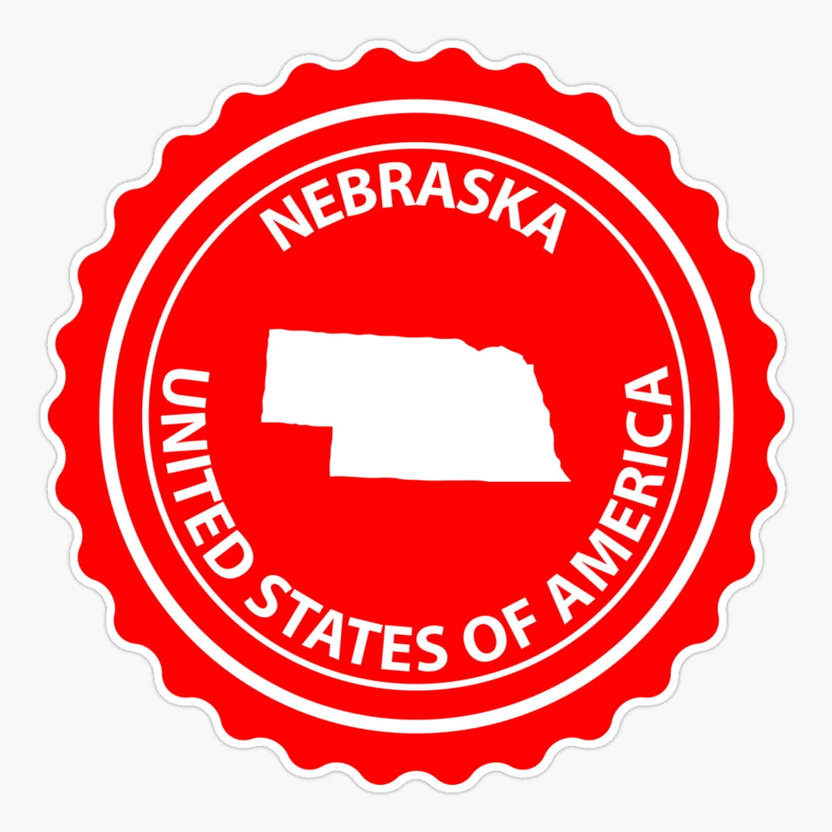 Maneki Nebraska Stamp Sticker, Phone Decal Water Bottle Stickers Car ...