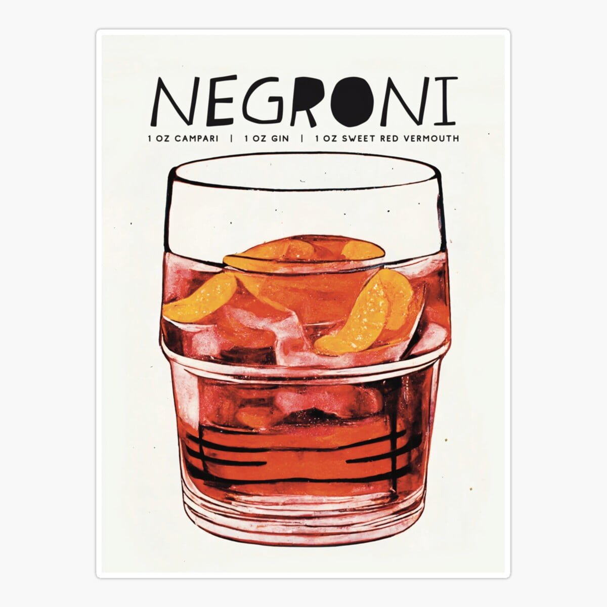 Maneki Negroni Retro Cocktail Poster Big Big Gl Bar Prints, Vintage ...