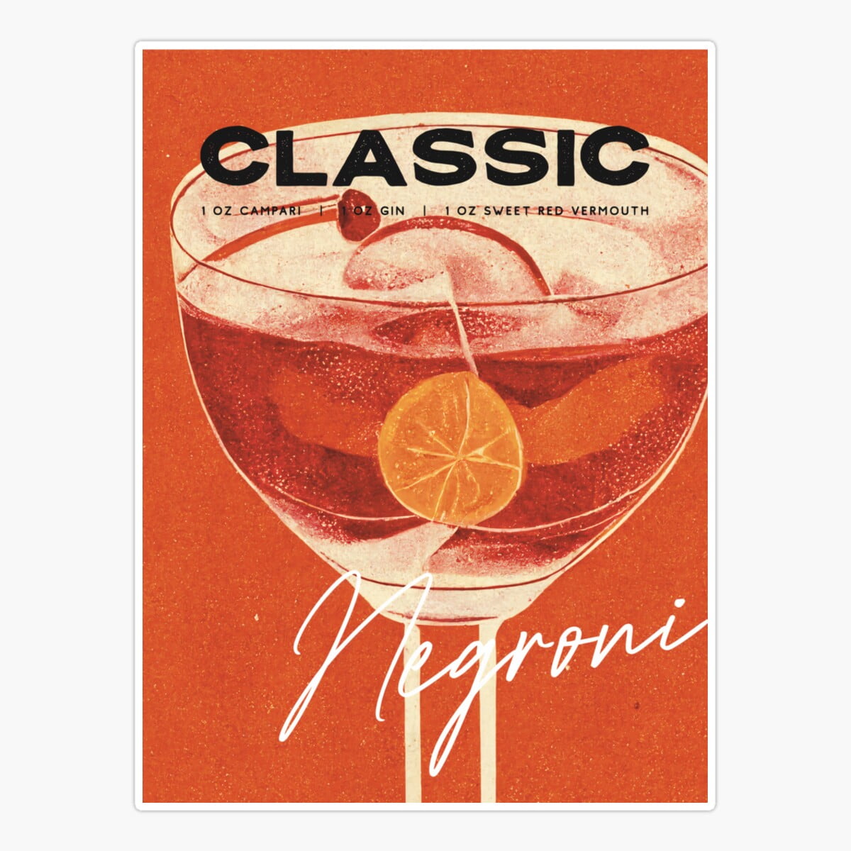 Maneki Negroni Retro Cocktail Poster Close Up Bar Prints, Vintage ...