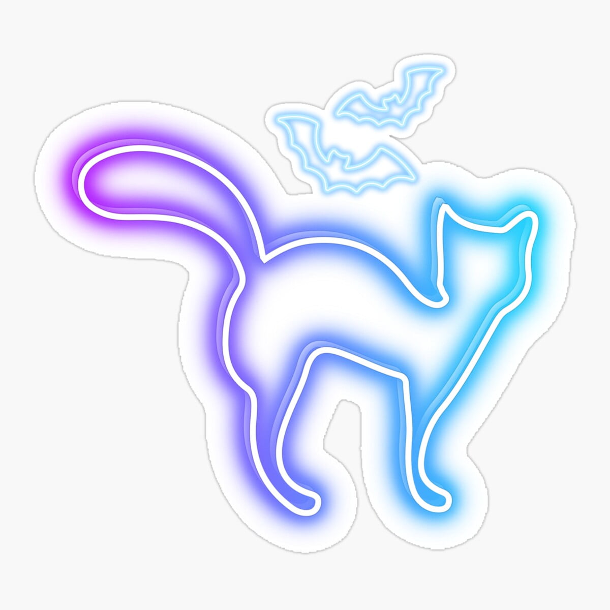 Maneki Neon Cat Sticker, Phone Decal Water Bottle Stickers Car Decals ...