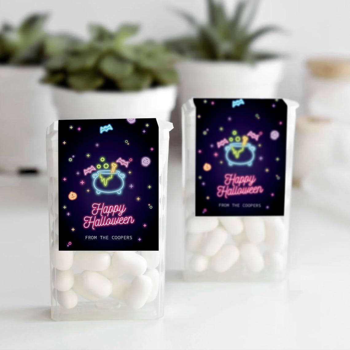 Maneki Neon Mint Labels, Happy Gifts, Party Favors Mint Ers, Witch ...