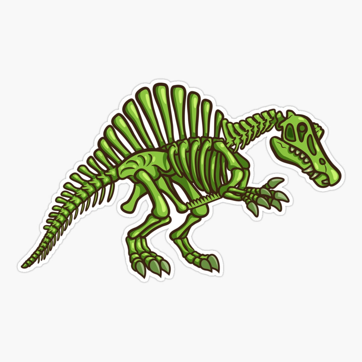 Maneki Neon Spinosaurus Skeleton Er, Phone Decal Water Bottle Stickers ...