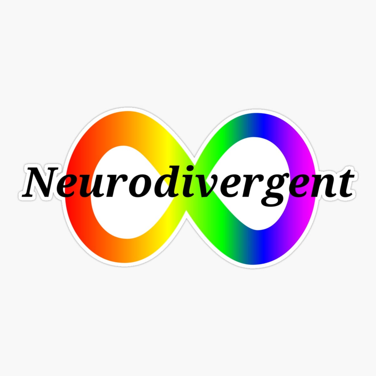 Maneki Neurodivergent Rainbow Infinity Logo Er, Phone Decal Water ...
