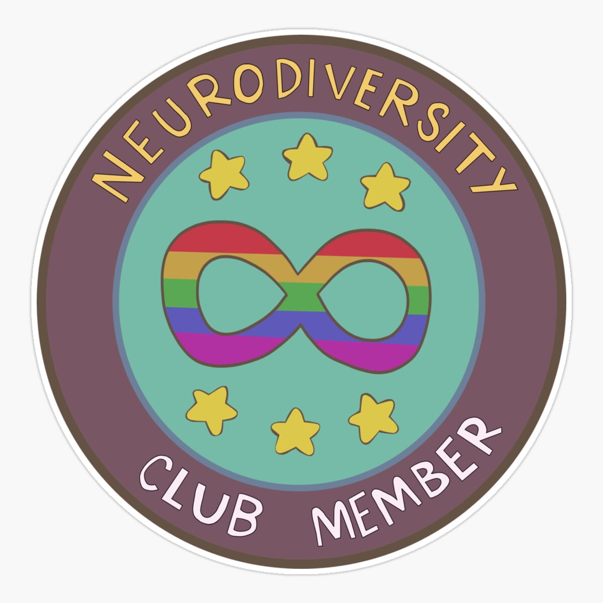 Maneki Neurodiversity Club Member Er, Phone Decal Water Bottle Stickers ...