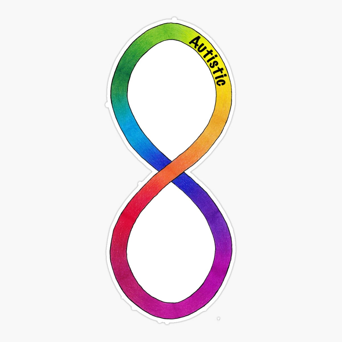 Maneki Neurodiversity Symbol With Autistic Text - Vertical Er, Phone ...